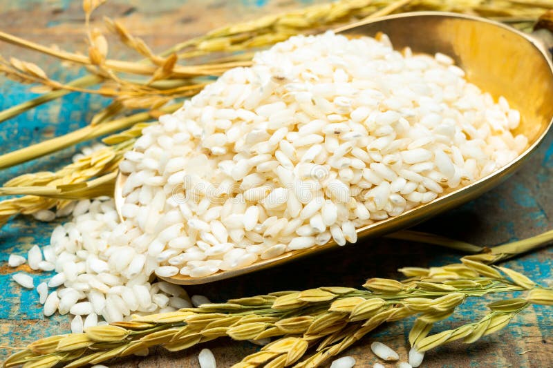White Italian Arborio Rice Used for Making Risotto Dish Stock Image ...