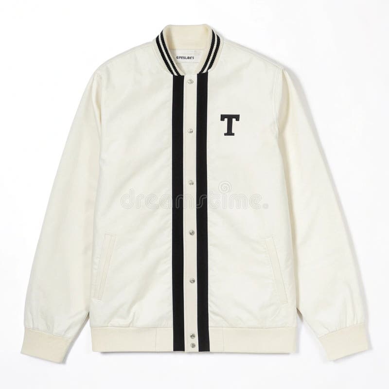 White Jacket with Black Stripe on Front and Word Quot T Quot on the ...