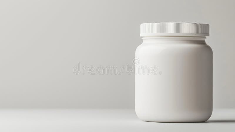 White Jar with Lid, Minimalistic Design, Empty Container Stock Photo ...