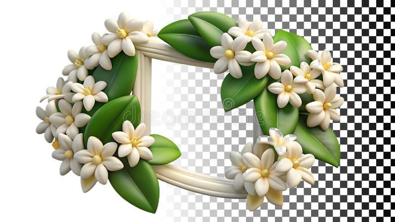 White Jasmine Flower Frame, Fragrant Floral Border, Elegant Decoration ...