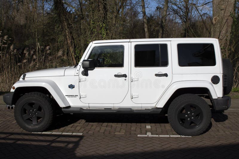 A White Jeep Wrangler Unlimited at Amsterdam the Netherlands 2-3-2024 ...