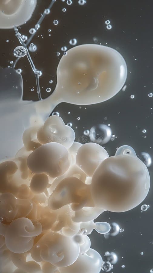 White Jelly Spheres Deform Each Other Stock Image - Image of concept ...