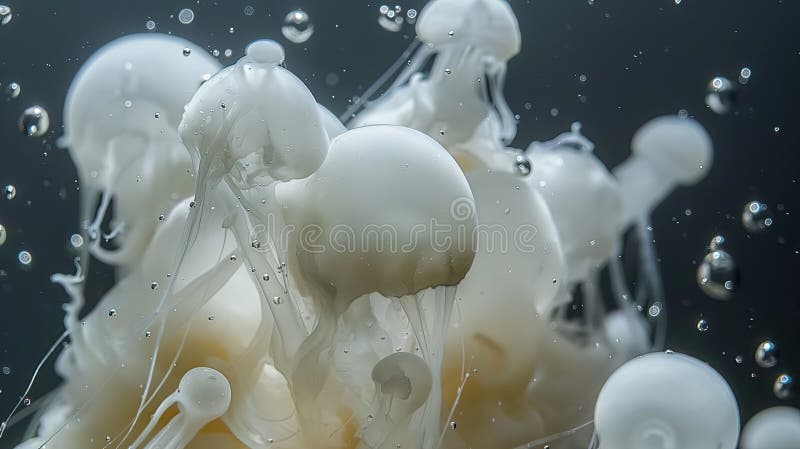 White Jelly Spheres Deform Each Other Stock Image - Image of wallpaper ...