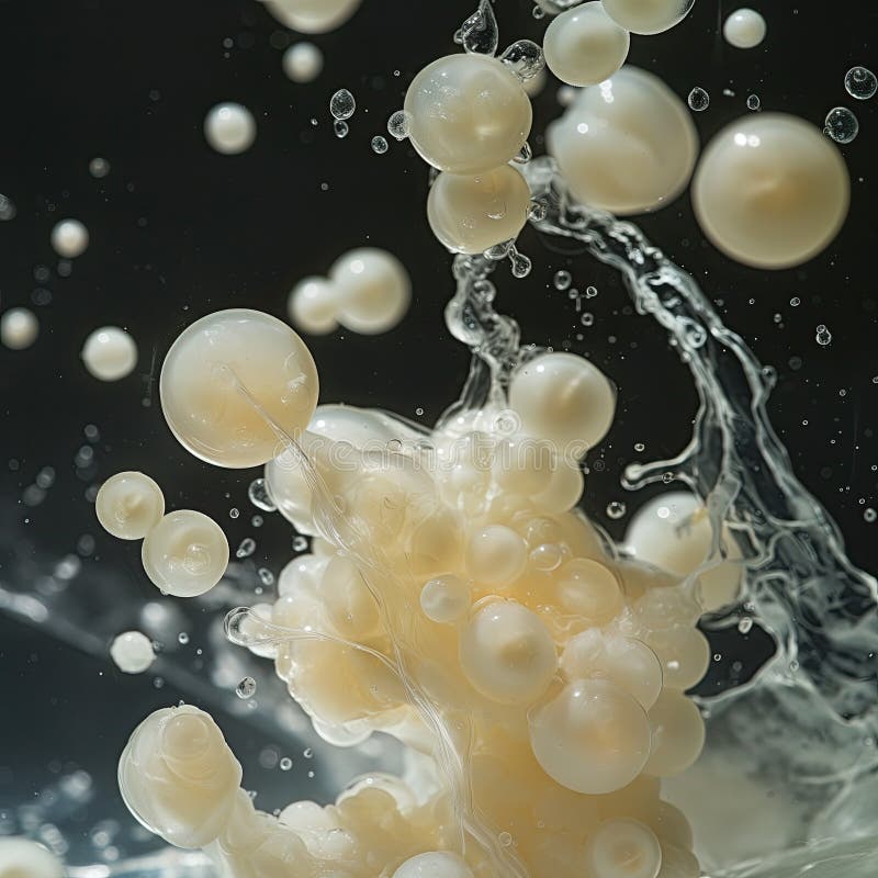 White Jelly Spheres Deform Each Other Stock Photo - Image of futuristic ...