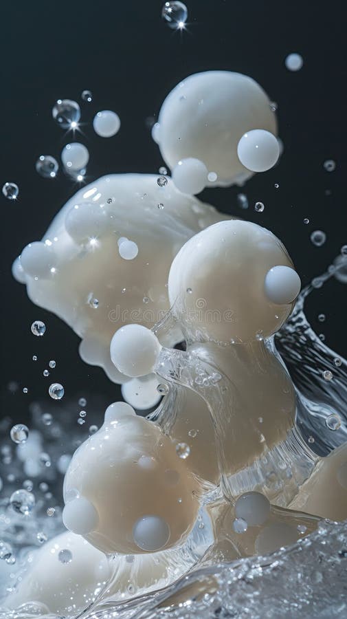 White Jelly Spheres Deform Each Other Stock Photo - Image of glossy ...