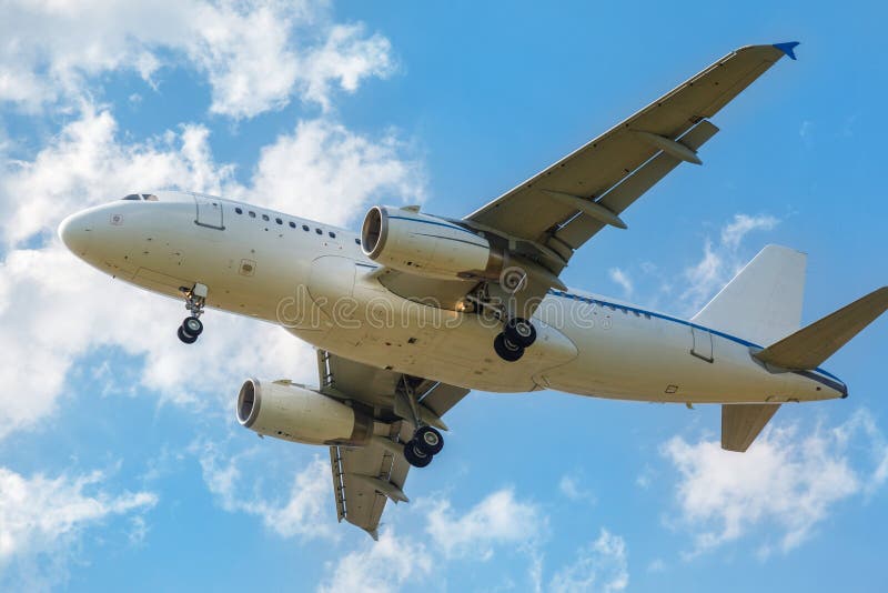 White Jet Passenger Aircraft Stock Photo - Image of engine, time: 34480278