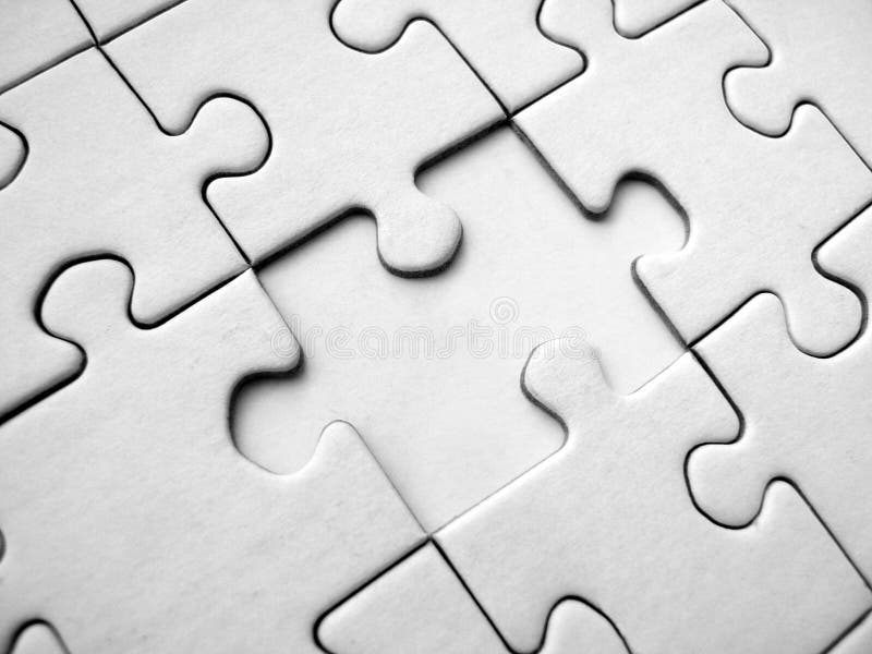 White jigsaw puzzle stock image. Image of achievement, business - 494275