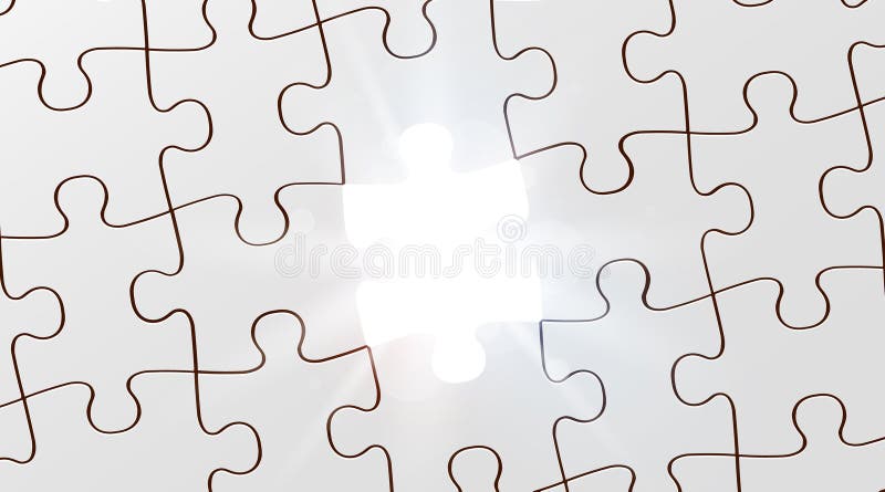 White Jigsaw Puzzle Game Texture Incomplete or Missing Piece and Light ...