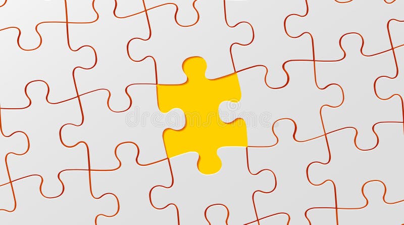 White Jigsaw Puzzle Game Texture Incomplete or Missing Piece. Top View Stock Vector ...