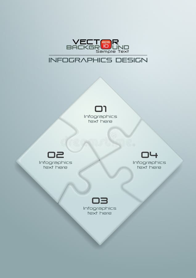 The Puzzle Infographics. Jigsaw Four Steps Puzzle. Stock Vector ...