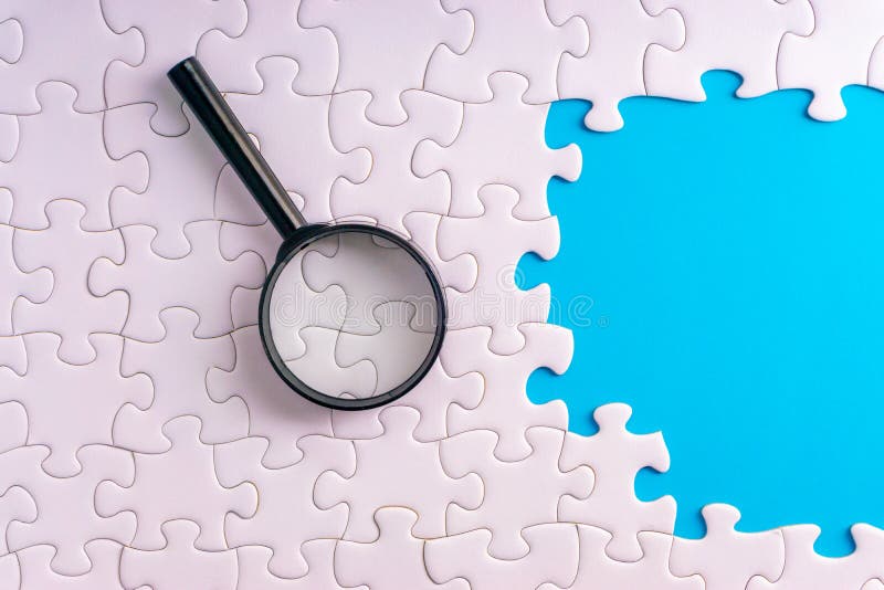 Puzzle and magnifier stock photo. Image of shape, strategies - 1461962 Puzzle and magnifier stock photo. Image of shape, strategies - 1461962
