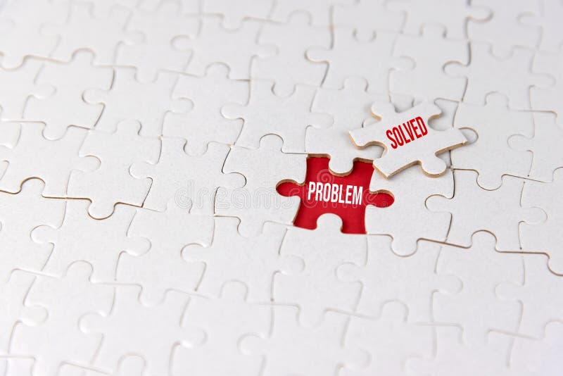 White Jigsaw Puzzle with Missing Piece on Red Background. Business ...