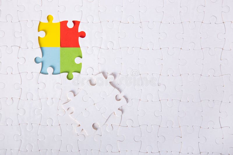 White Jigsaw Puzzle Pattern Background Stock Image - Image of concept ...