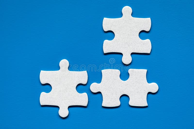 White Jigsaw Puzzle. White Puzzle Pieces on Color Background Stock ...