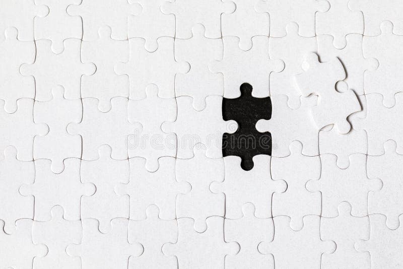 White Jigsaw Puzzle. White Puzzle Pieces on Color Background Stock ...
