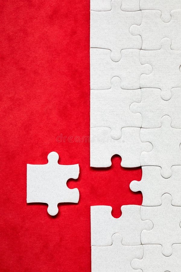 White Jigsaw Puzzle. White Puzzle Pieces on Color Background Stock ...