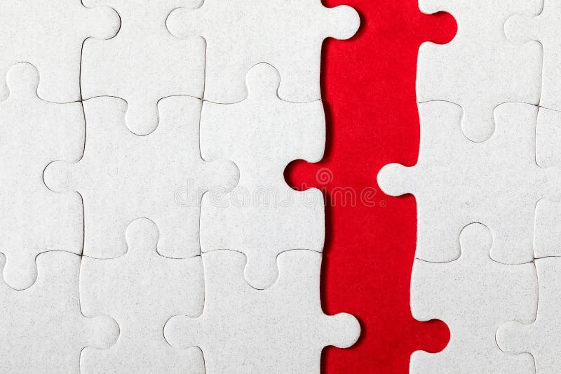 White Jigsaw Puzzle. White Puzzle Pieces on Color Background Stock ...