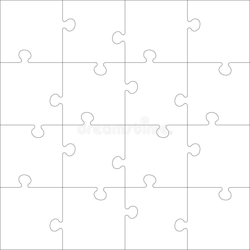 White Jigsaw Puzzle. Puzzle Template. Stock Vector - Illustration of ...