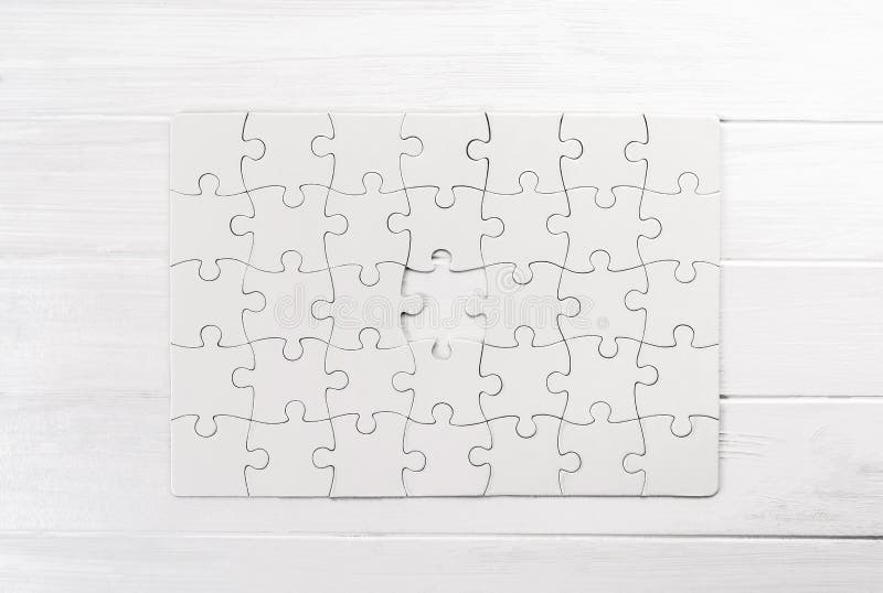 White jigsaw puzzle stock photo. Image of personal, gift - 195477556