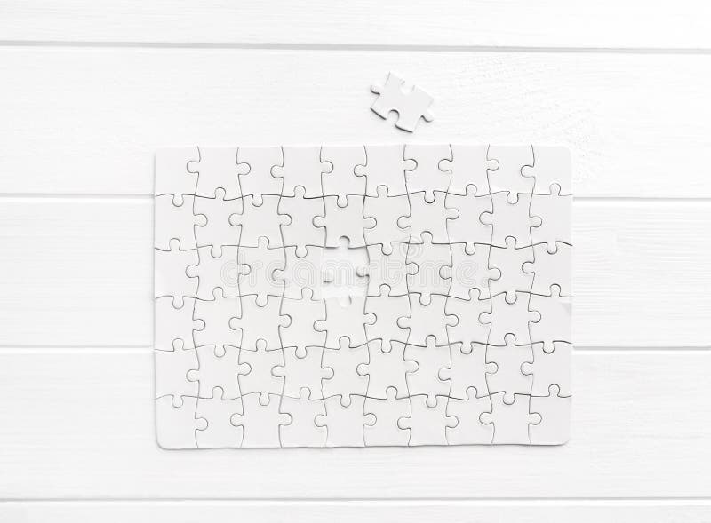 White Jigsaw Puzzle Pieces in Corner Stock Photo - Image of sample ...