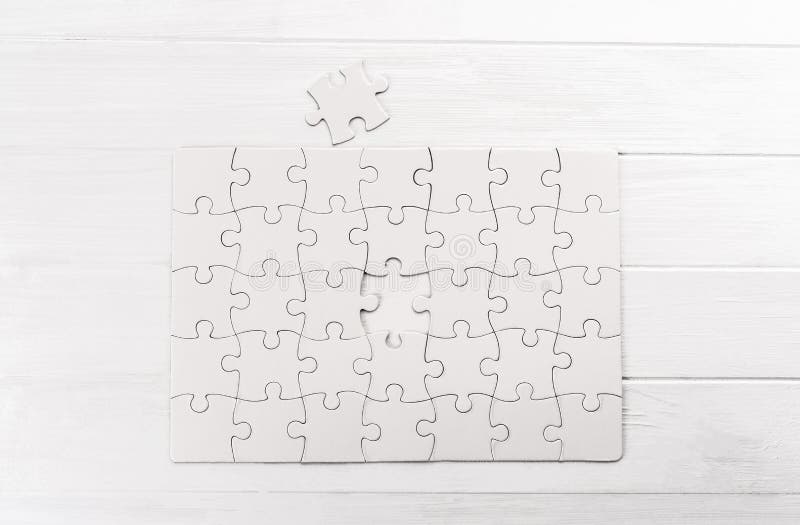 White jigsaw puzzle stock photo. Image of print, pattern - 235337354