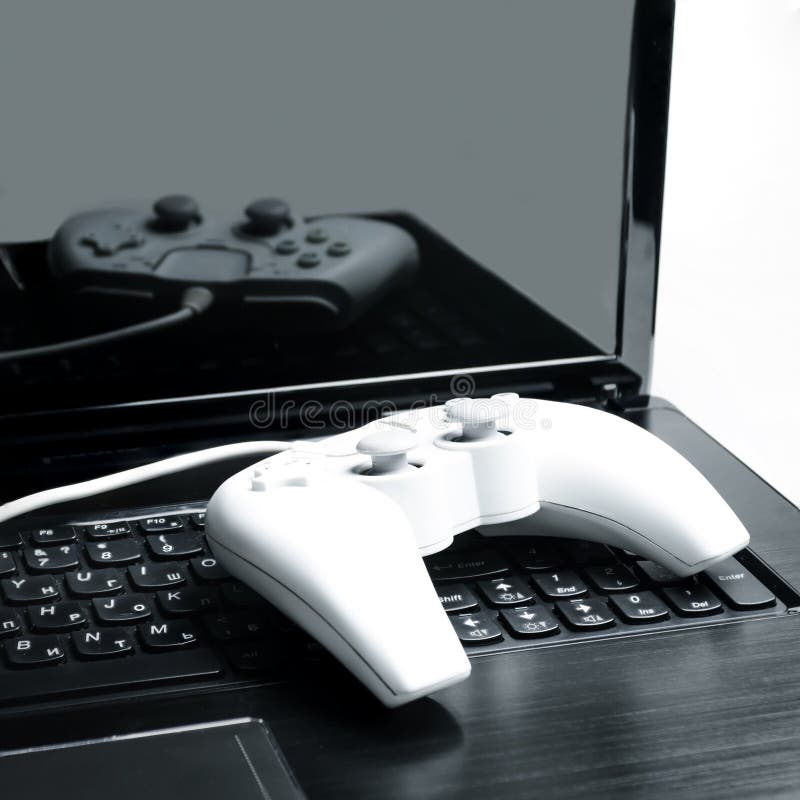 White joystick stock image. Image of notebook, computer - 24500477