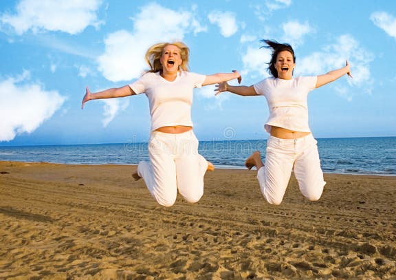 White jump 2 with clouds stock image. Image of jumping - 5131427