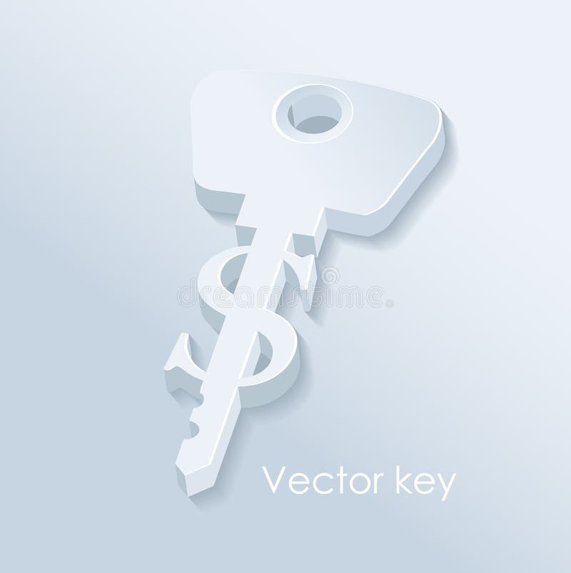 White Key : Vector Illustration Stock Vector - Illustration of editable ...