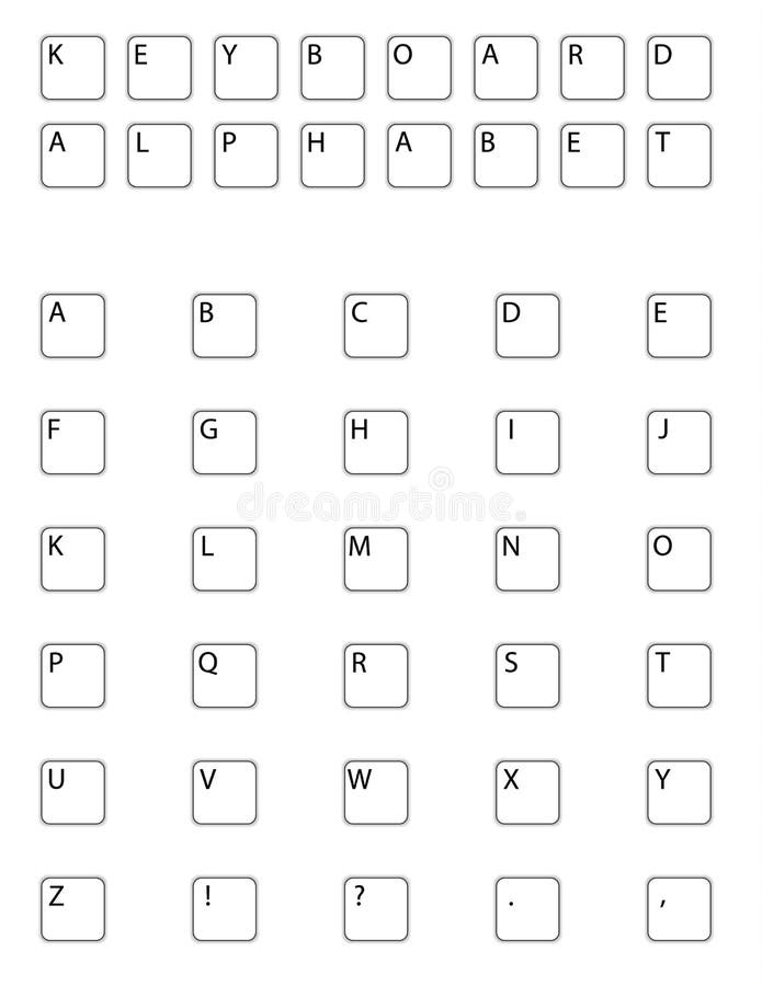 Keyboard Alphabet, Digits and Punctuation Marks Stock Vector ...