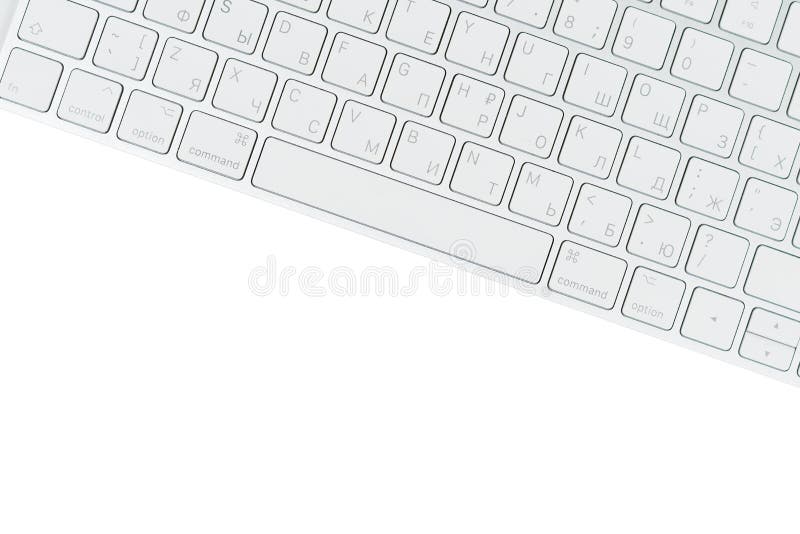 White Keyboard from a Computer on a White Background Close-up Editorial ...
