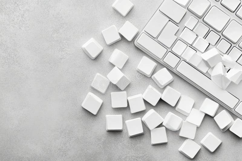 White Keyboard Keys Arranged on a Soft Gray Surface Create a Modern ...