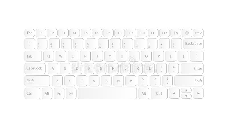 White Keyboard Layout. the Layout of the Keyboard Buttons. Isolated ...