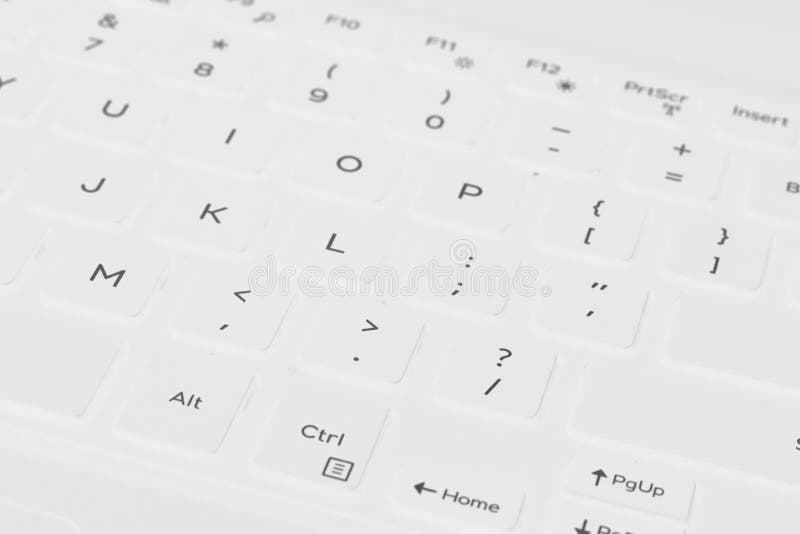 White Keyboard Layout with Pop Up White Light and Gray Button Name ...
