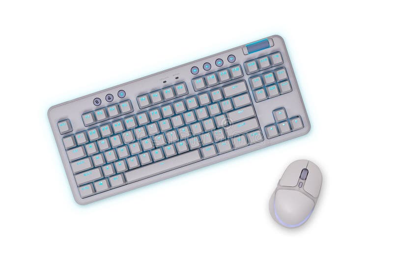 White keyboard and mouse. stock image. Image of isolated - 303495885