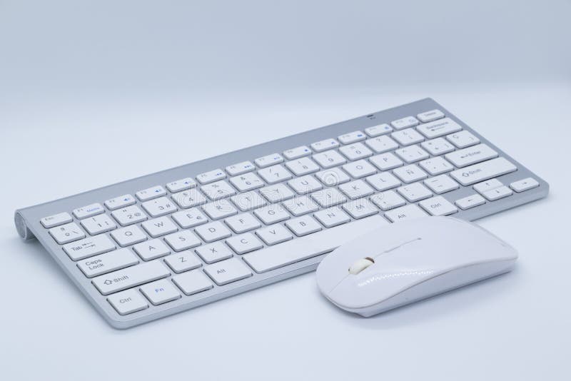 White Keyboard and Mouse with White Background 1 Stock Image - Image of ...