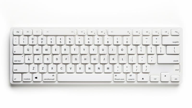 Minimalist Typography Computer Keyboard Isolated on White Background ...