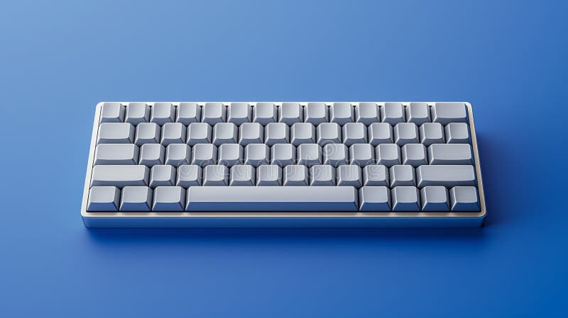 White Keyboard without Numbers and Symbols on Blue Background. Keyboard ...