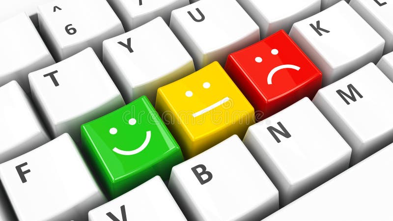 Keyboard Positive, Neutral and Negative Isometry Stock Illustration ...