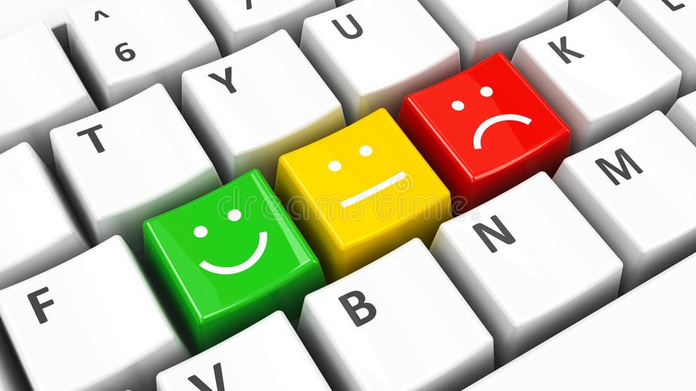 White Keyboard Positive, Neutral and Negative Isometry #2 Stock ...