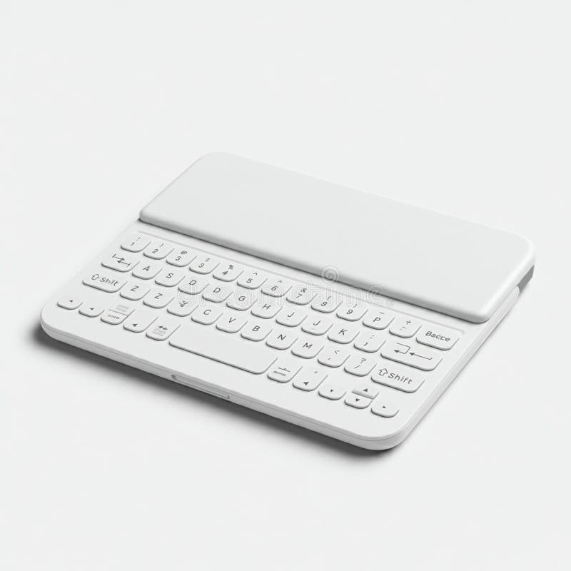 White Keyboard with Rounded Keys, Featuring an Ergonomic Design ...