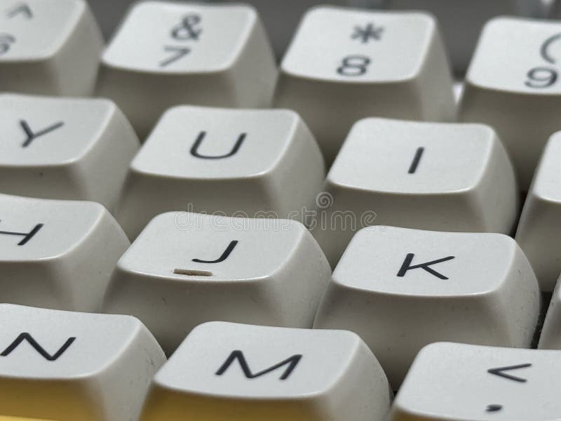 White Keys with Different Letters in English on Mechanical Programmer ...
