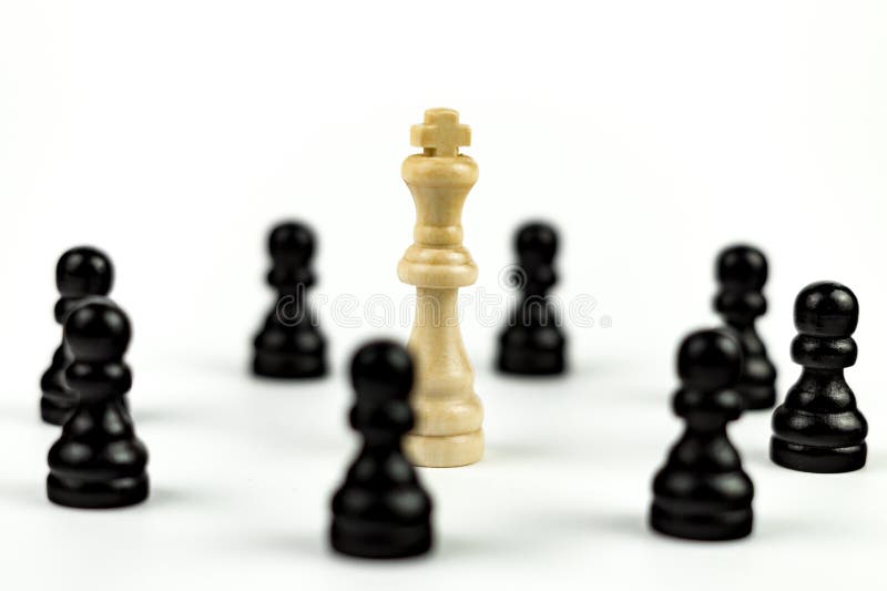 White King Surrounded by Enemies Stock Image - Image of conflict, loss ...