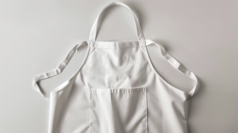 White Kitchen Apron on Light Surface, Top View. Home Cooking and ...
