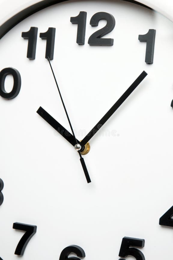 White Kitchen Clock with Black Numbers Stock Image - Image of single ...