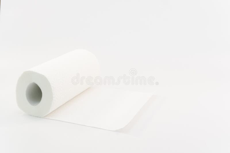 White Kitchen Tissue Paper Roll on a White Surface Stock Image - Image ...