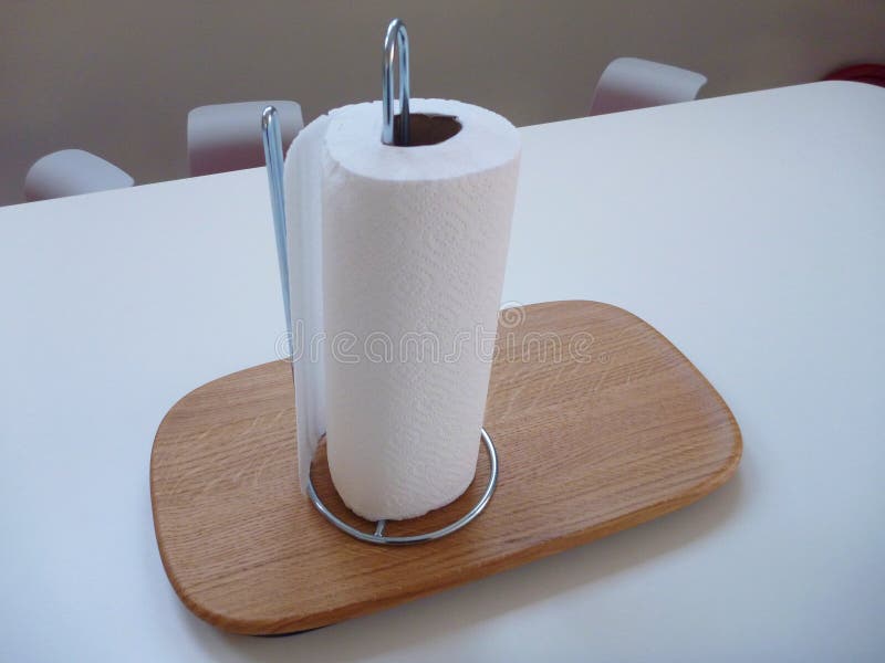 White Kitchen Paper Tissue on a Roller Stand Stock Photo - Image of ...