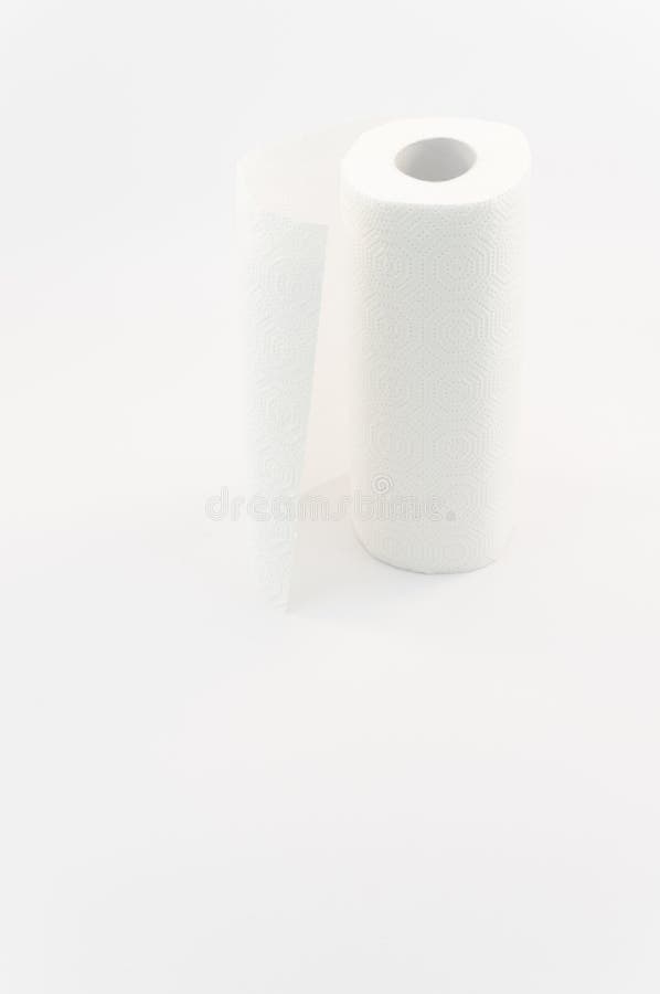 White Kitchen Tissue Paper Roll on a White Surface Stock Image - Image ...