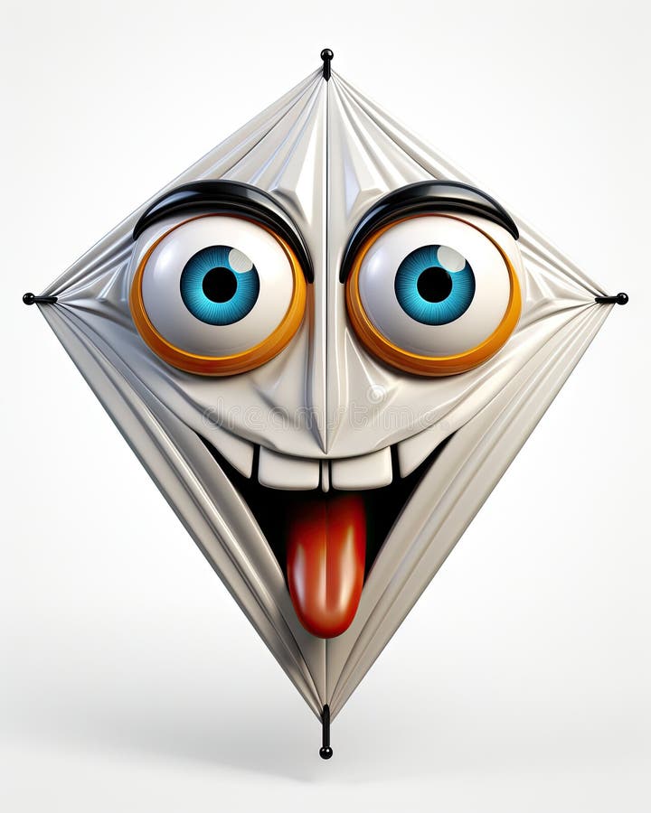 A White Kite with a Face and a Tongue Sticking Out of it. Generative Ai ...