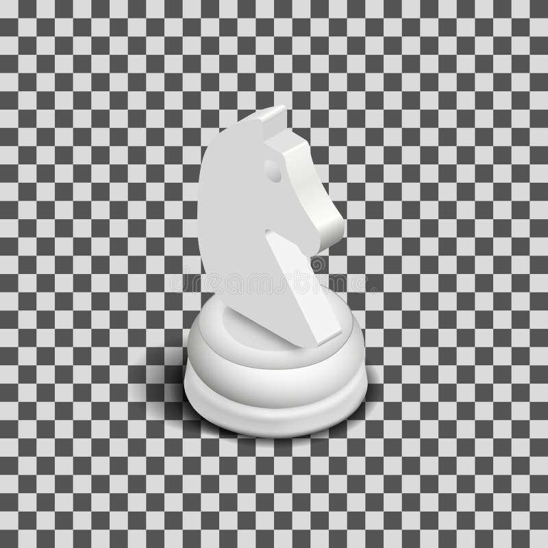 White Knight Chess Piece Isometric, Vector Illustration. Stock Vector ...