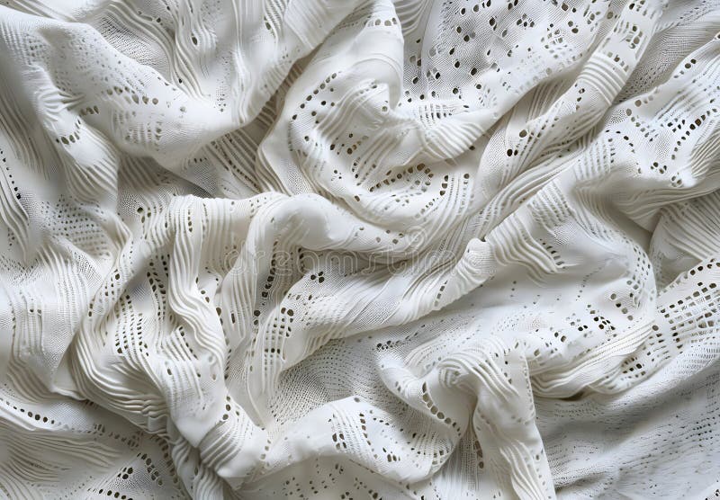 White Knit Fabric Texture with Holes Stock Illustration - Illustration ...